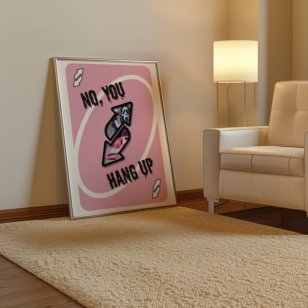 Ghostface Scream No You Hang up Halloween Home Decor, Uno Card Wall Art ...