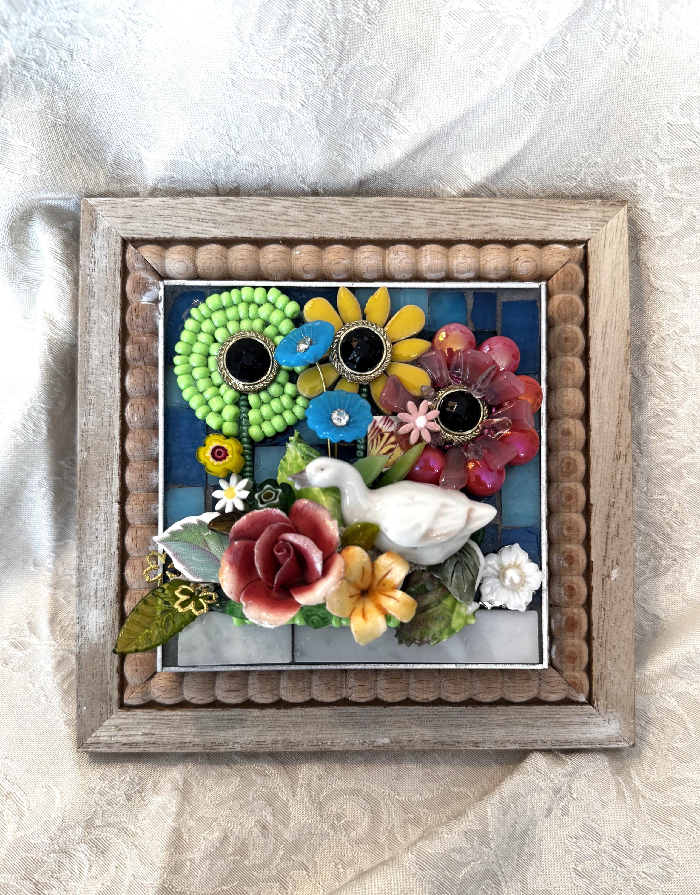 Miniature Mosaic Goose in the Garden - Etsy