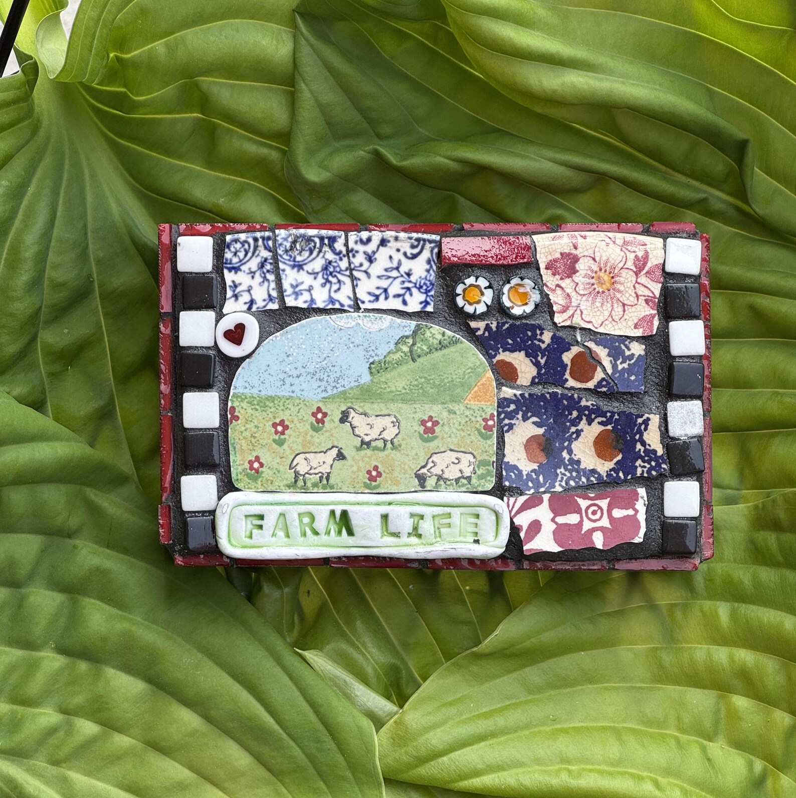 FARM LIFE Mosaic Art, Pique Assiette, Sheep on the Farm - Etsy