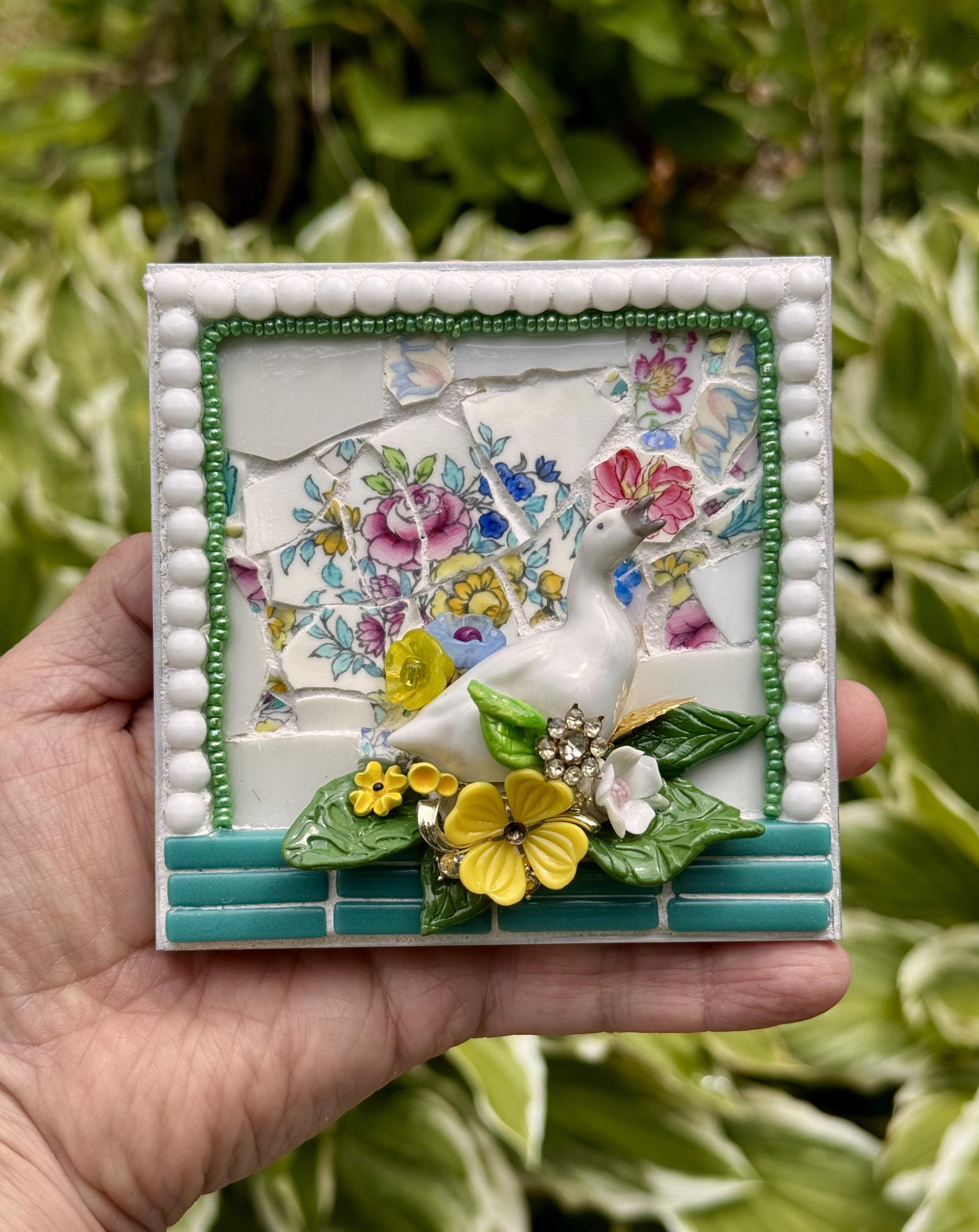 SILLY GOOSE Mosaic Art, Decor, Picassiette Style - Etsy