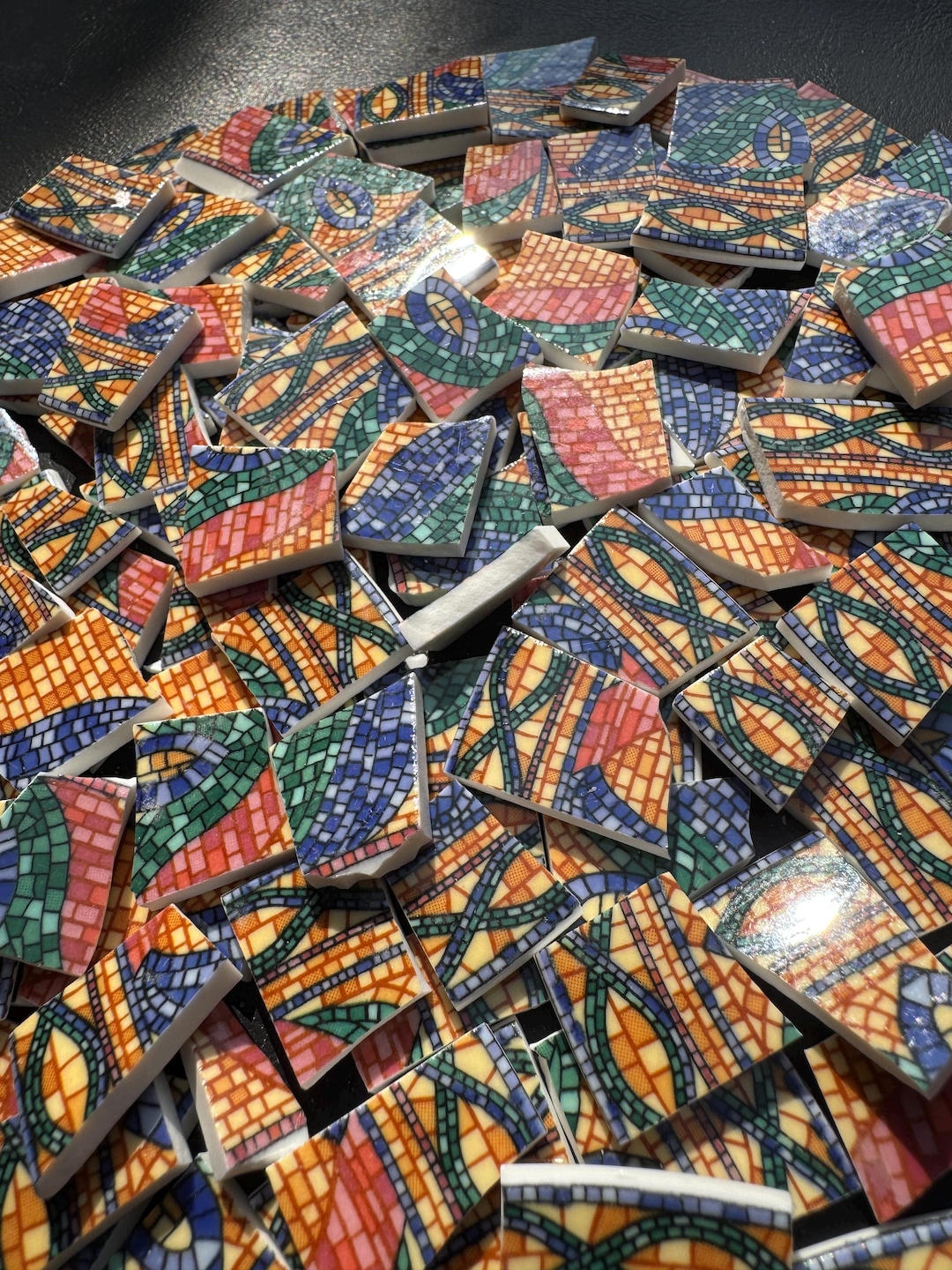 125 COLORFUL MOSAIC TILES From Vintage China Plates - Etsy