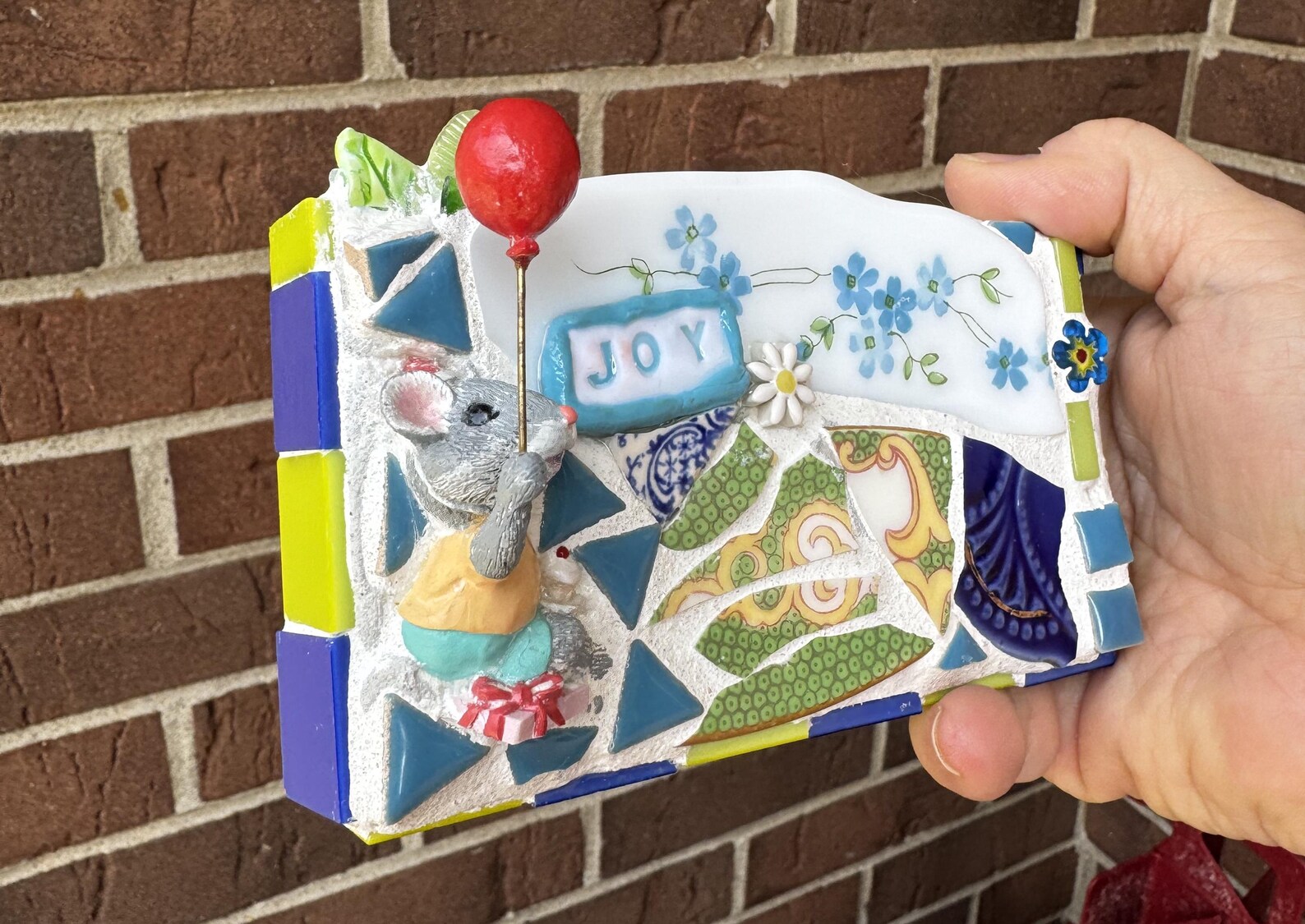JOY Picassiette Mosaic, Mouse, Red Balloon, Party - Etsy