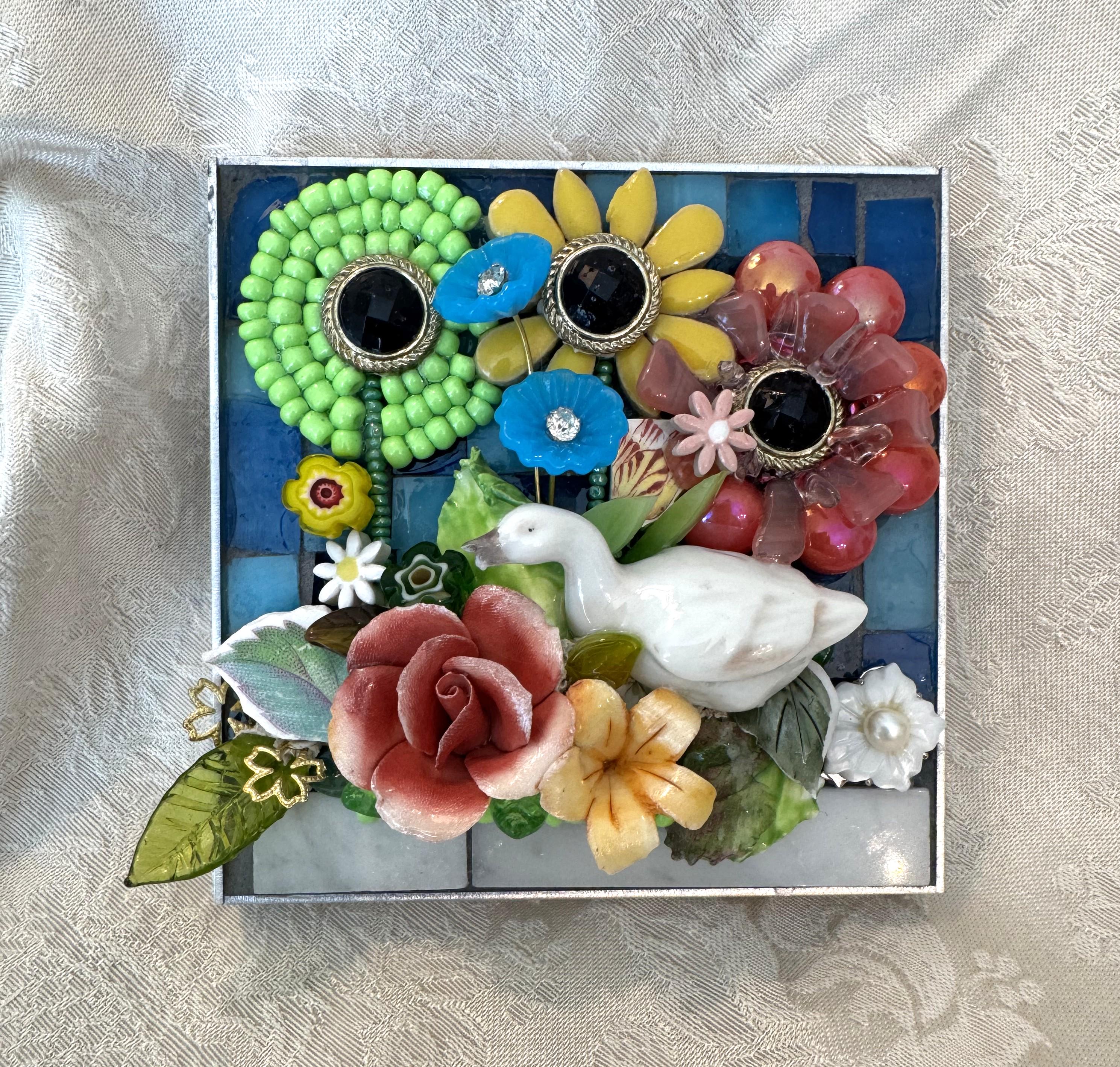 Miniature Mosaic Goose in the Garden - Etsy