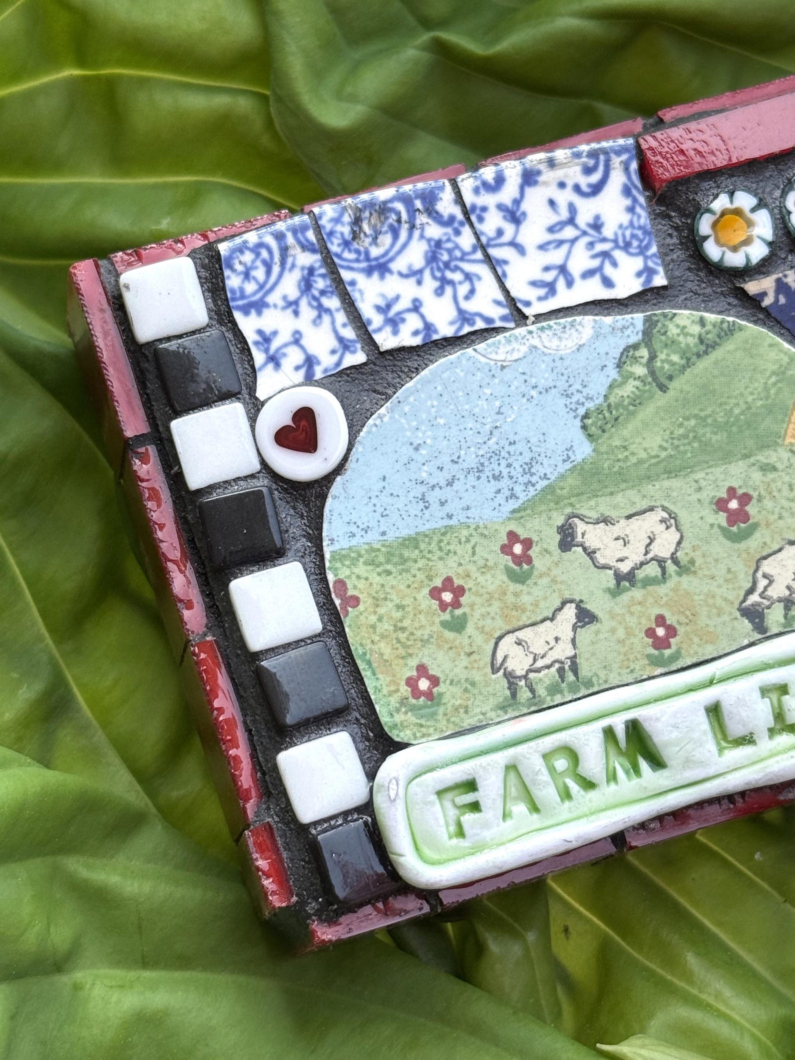 FARM LIFE Mosaic Art, Pique Assiette, Sheep on the Farm - Etsy