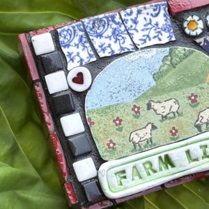 FARM LIFE Mosaic Art, Pique Assiette, Sheep on the Farm - Etsy