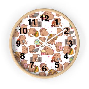 Capybara Wall Clock, Kawaii Animal Gift, Cute Clock Decor, Adorable ...