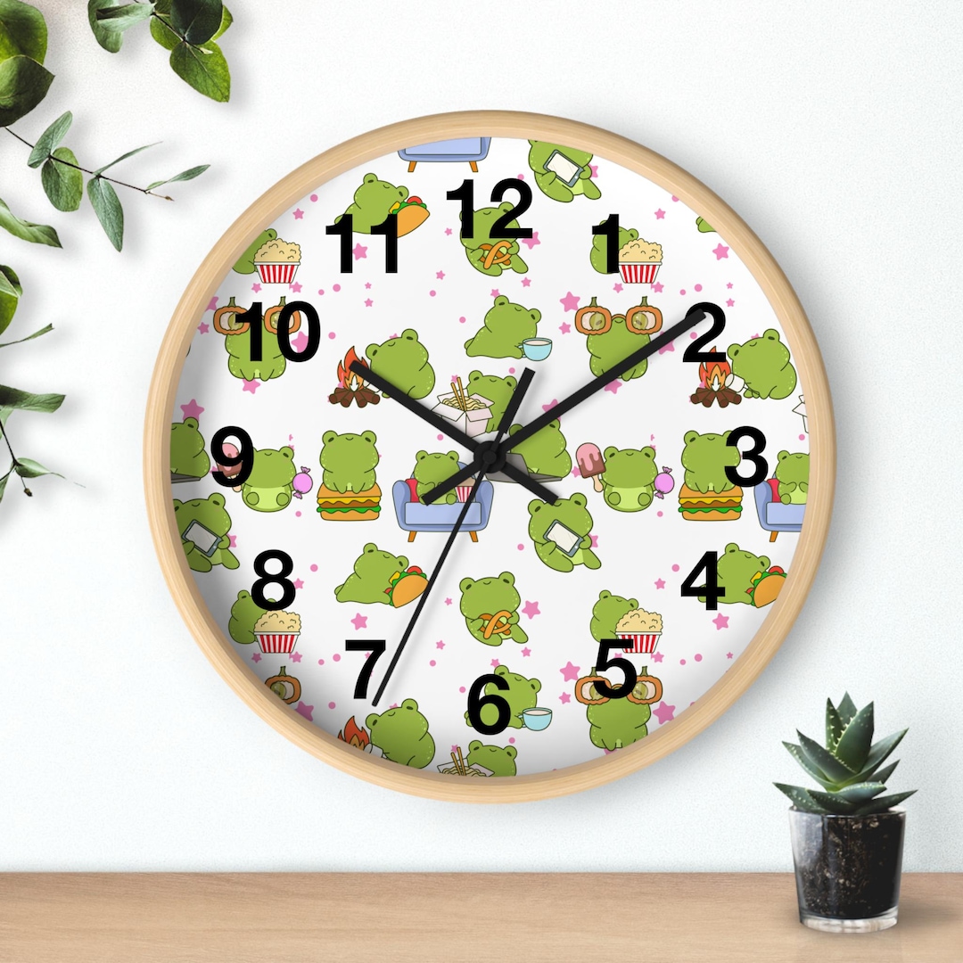 Kawaii Frog Wall Clock, Cute Animal Clock, Unique Gift for Home Decor ...