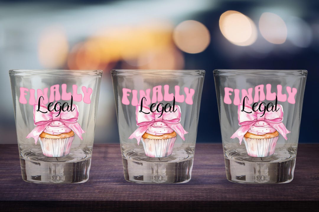 Shot Glass, Just a Girl Pink Bow Y2K 21st Birthday Gift, Coquette ...