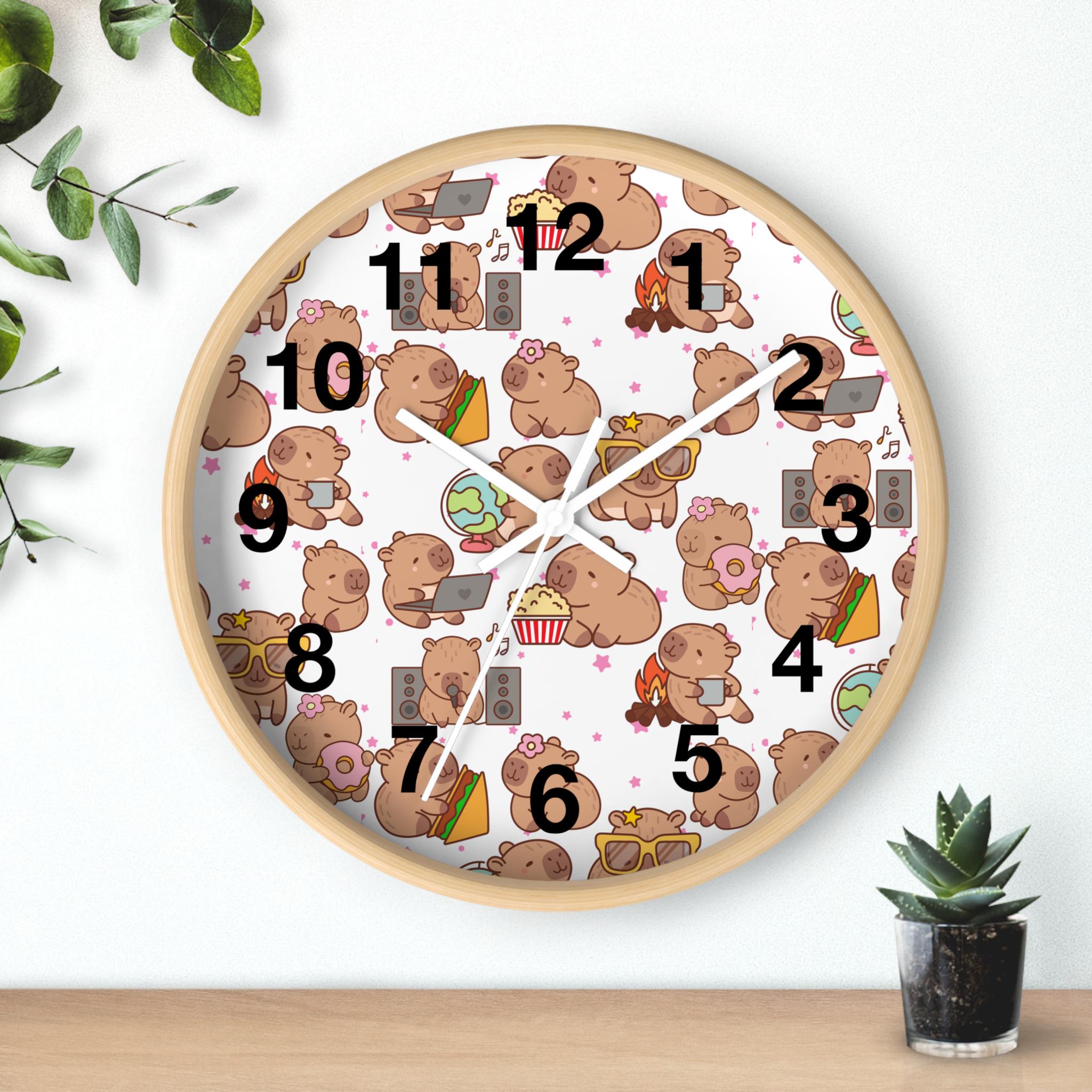 Capybara Wall Clock, Kawaii Animal Gift, Cute Clock Decor, Adorable ...