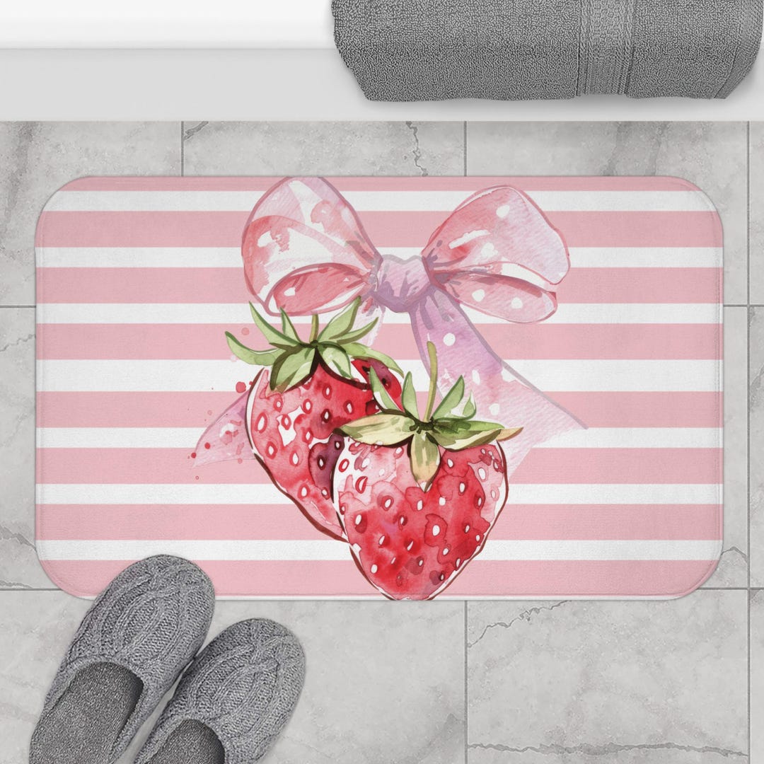 Coquette Cute Strawberry Bath Mat - Perfect Gift for Friends, Bathroom ...
