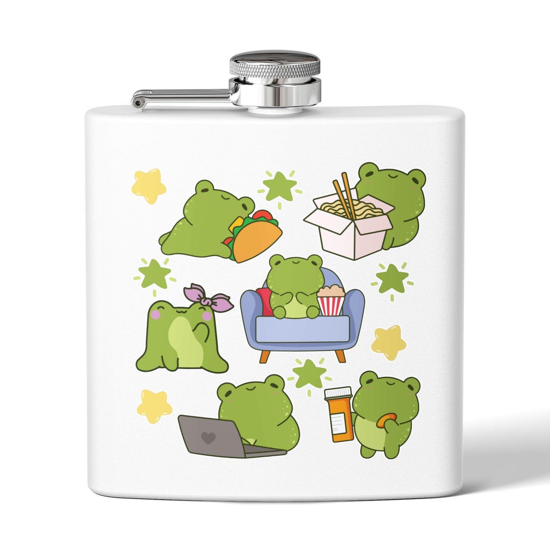 Cute Kawaii Flask, 6oz Stainless Steel, Adorable Drinking Bottle, Anime ...