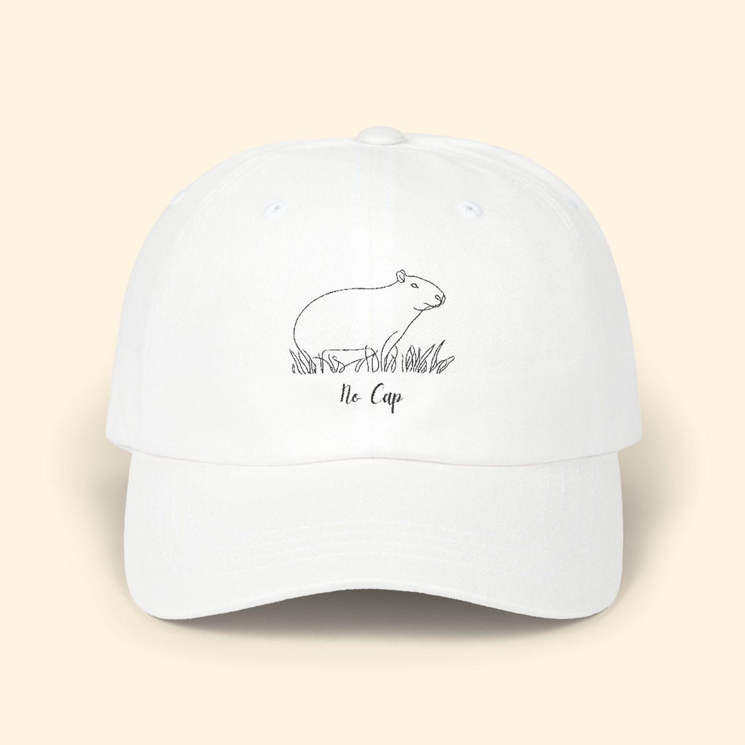 No Cap Embroidered Capybara Dad Cap, Funny Capybara Hat, Animal Lovers ...