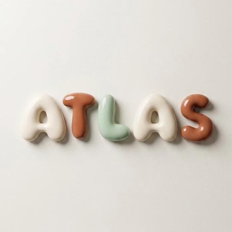 Custom Bubble Letter Name Sign 3D Printed Nursery Decor Personalized ...
