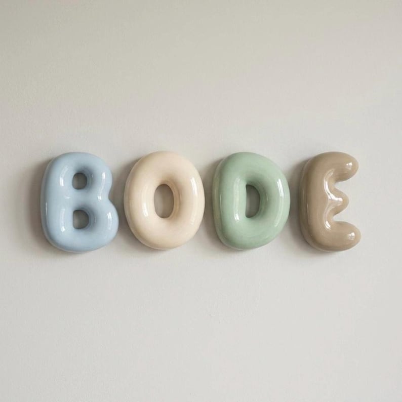Custom Bubble Letter Name Sign 3D Printed Nursery Decor Personalized ...
