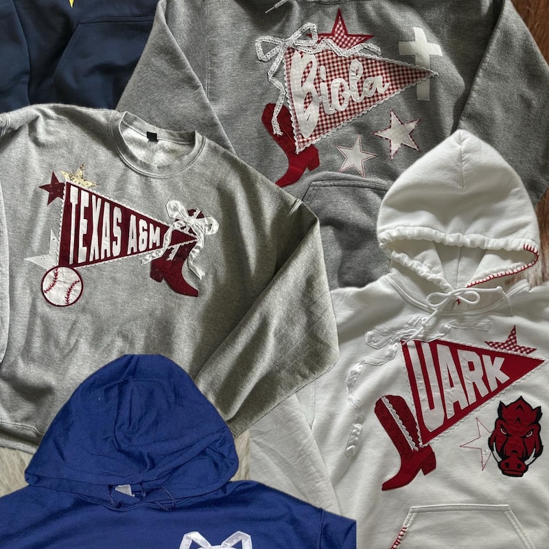 Custom College Pennant Hoodies - Etsy