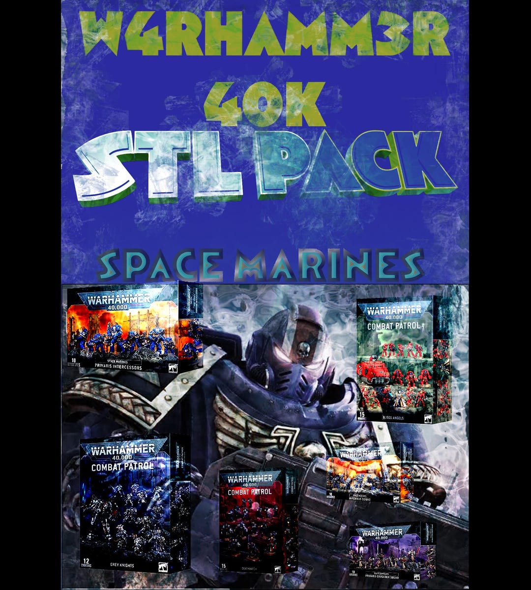 W4rh4mmer 40k STL Pack: Space Marines - Etsy