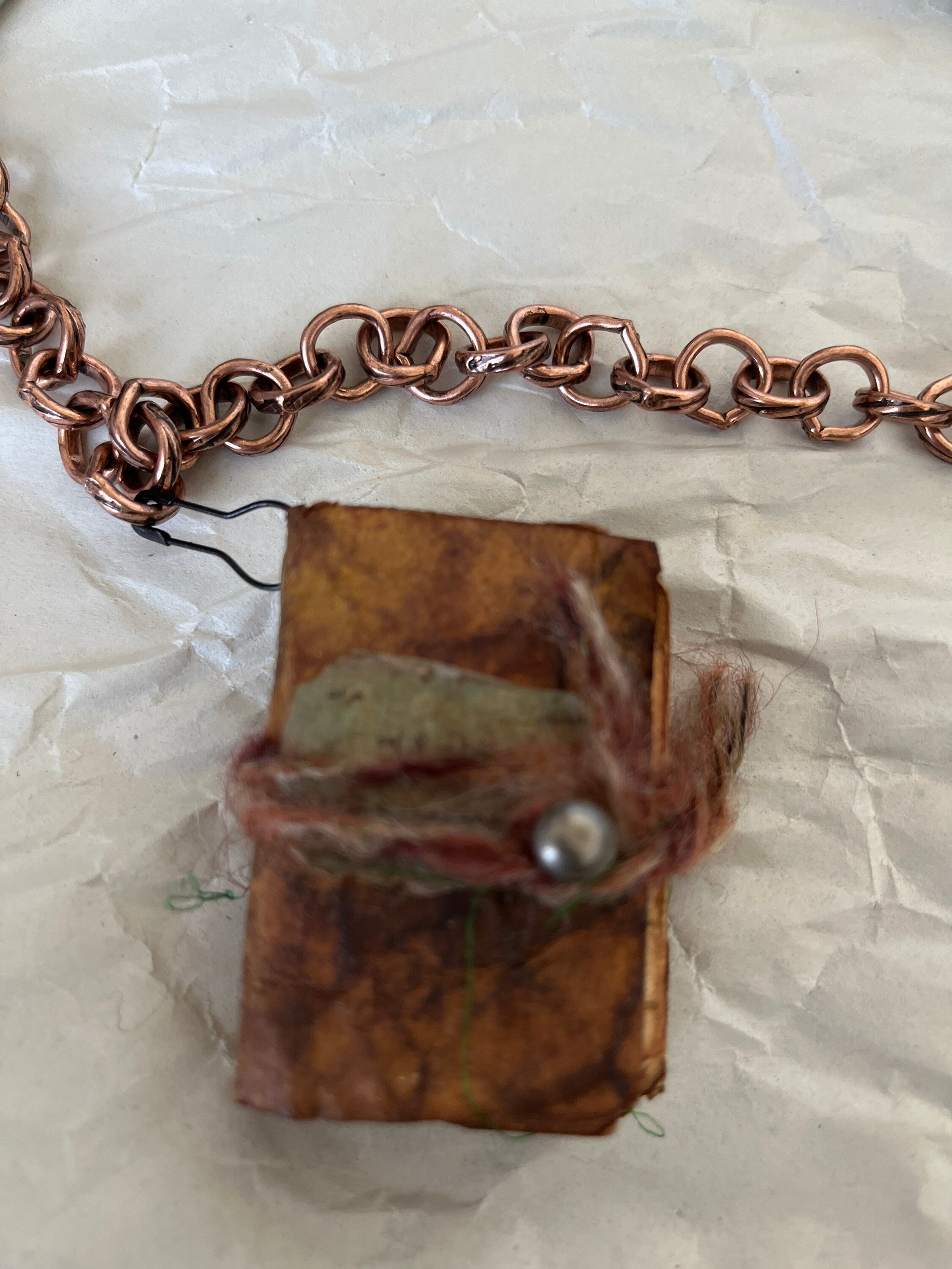 Mini Junk Journal Silver and Copper Chain Necklace - Etsy