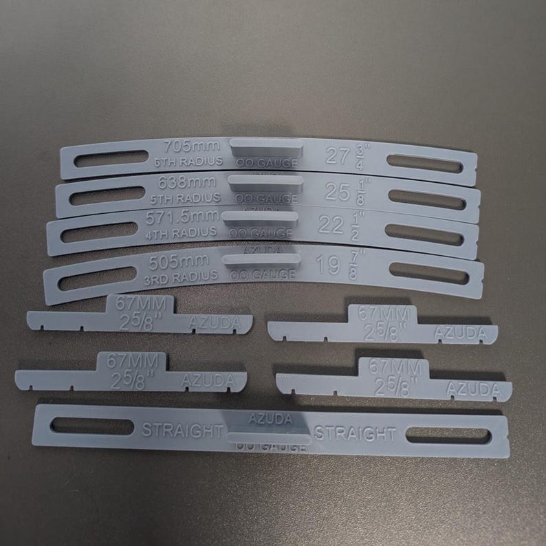 OO Gauge Track Laying Templates – Radius 6 to 9 – 67mm Track Spacing ...
