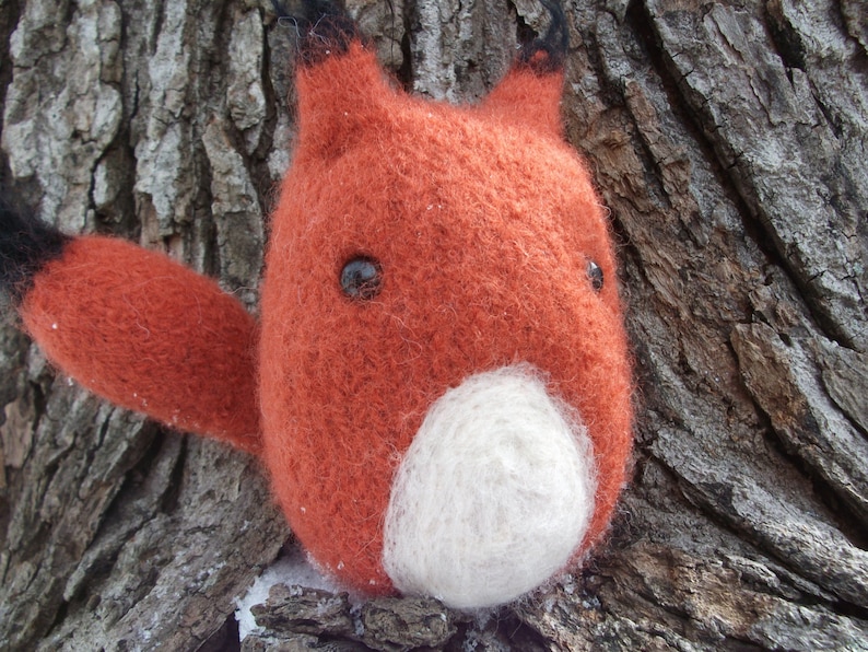 Red Fox Stuffed Animal Handmade Fox Plush Hand Knit and - Etsy