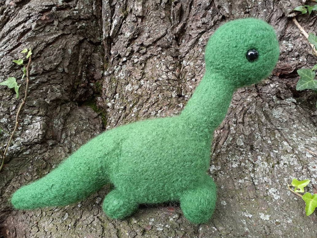 Brontosaurus Plush, Dinosaur Stuffed Animal, True Handmade Knit and ...