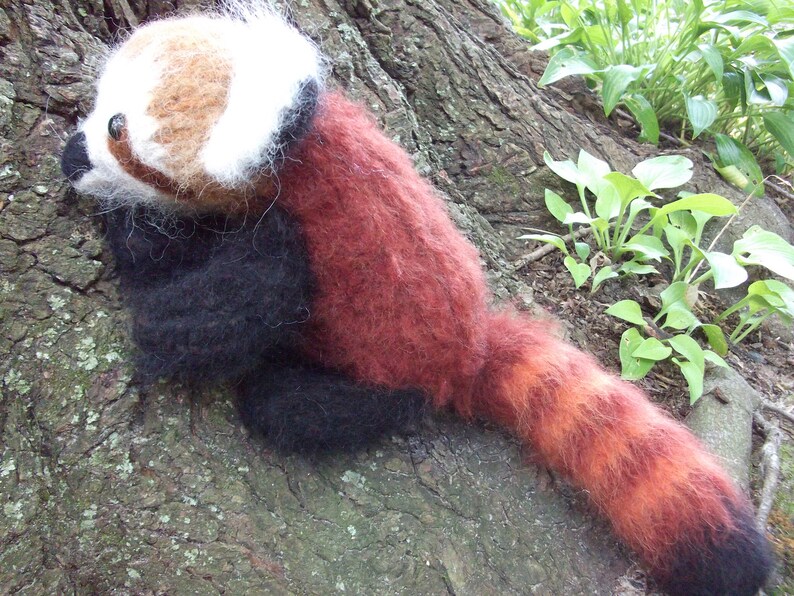 Red Panda Stuffed Animal True Handmade Plush Knitted Felted - Etsy