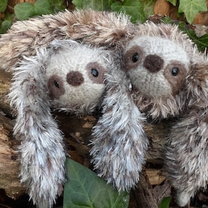 Sloth Stuffed Animal, Limited Edition Tri-color Furry Plush, True ...