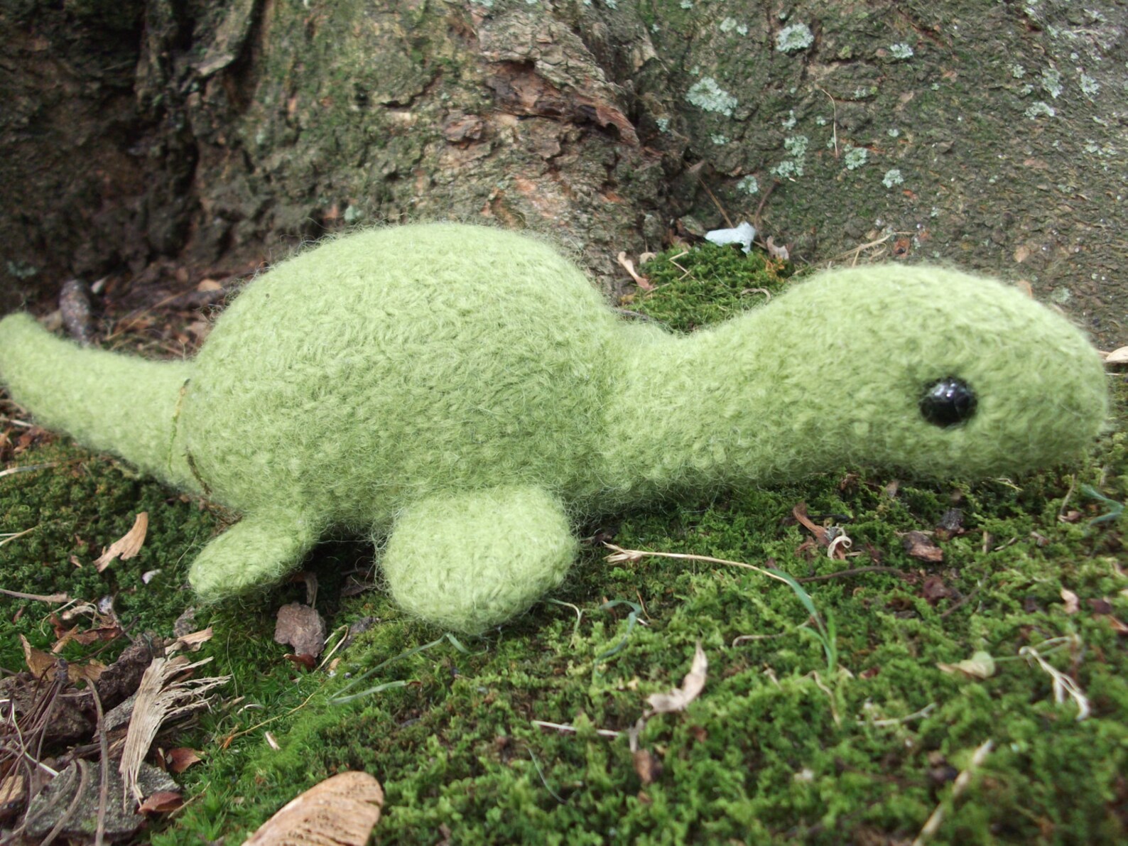 Dinosaur Stuffed Animal, Plesiosaurus Plush, True Handmade Knit Felted ...