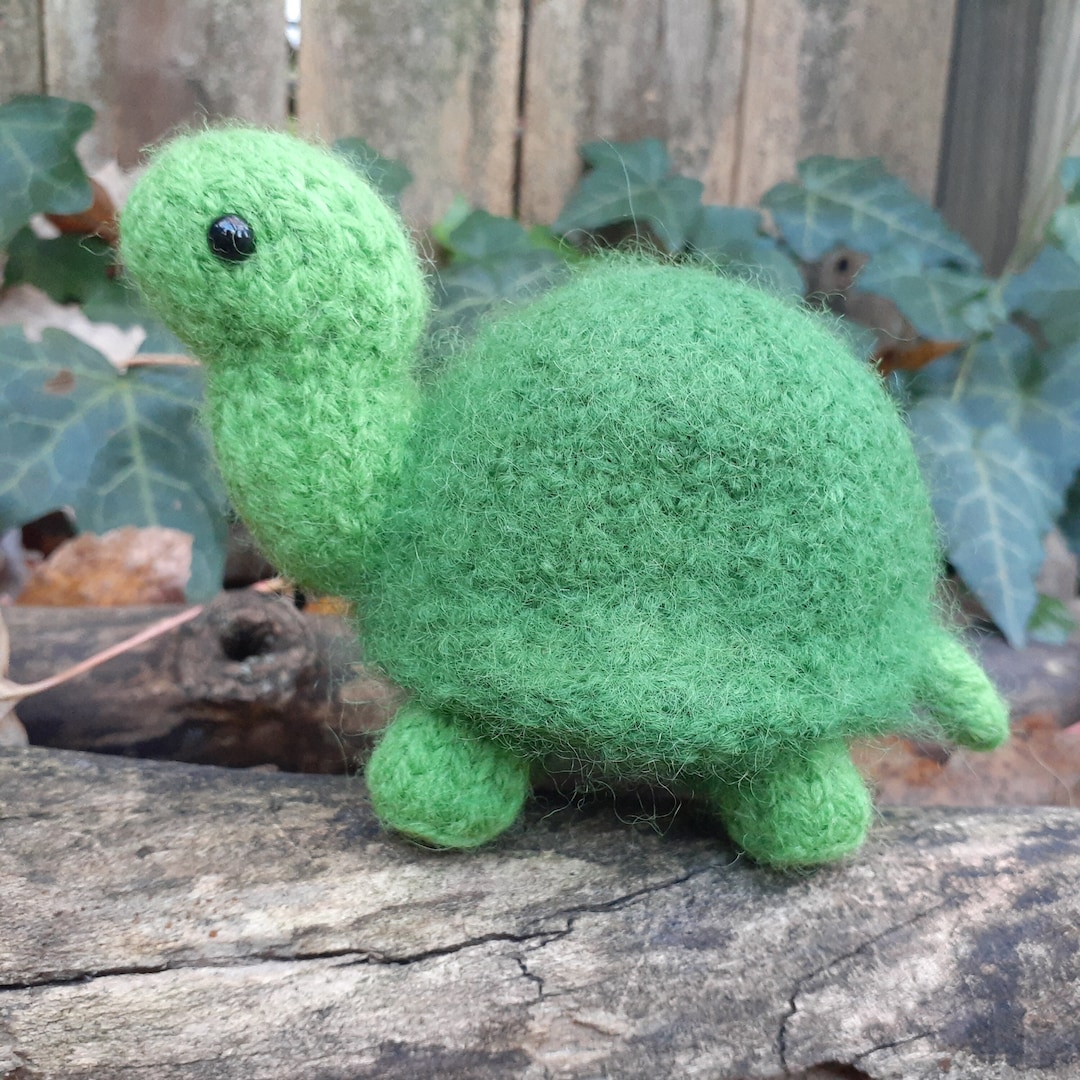 Turtle Stuffed Animal, Box Turtle Plush, True Handmade Knitted and ...