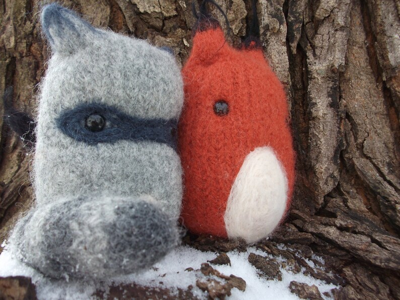 Red Fox Stuffed Animal Handmade Fox Plush Hand Knit and - Etsy