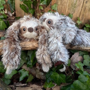 Sloth Stuffed Animal, Limited Edition Tri-color Furry Plush, True ...