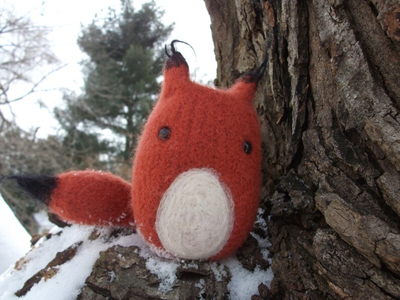 Red Fox Stuffed Animal Handmade Fox Plush Hand Knit and - Etsy