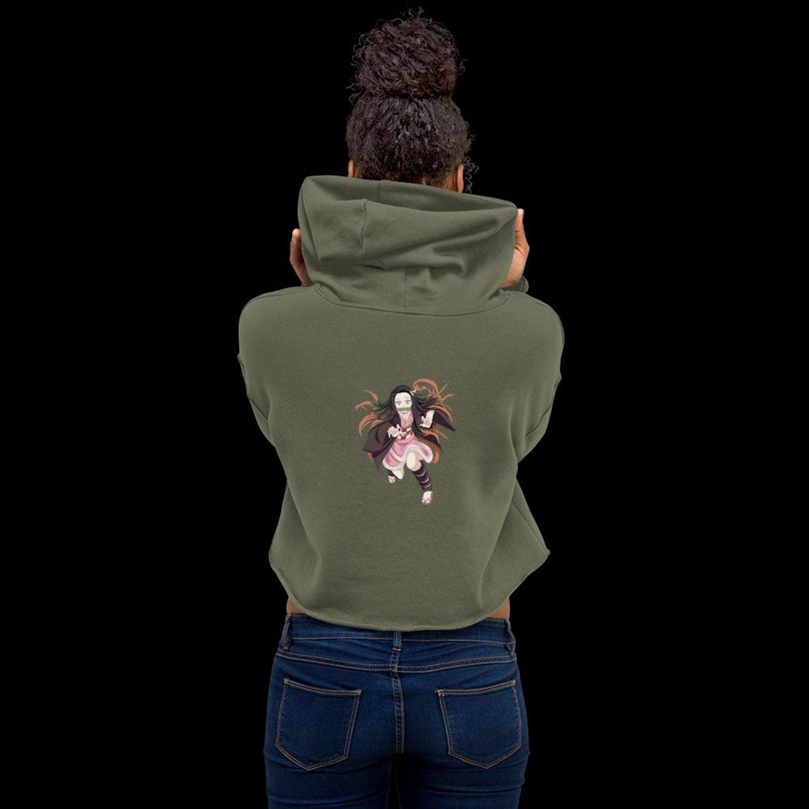 Nezuko Demon Slayer Crop Hoodie - Etsy