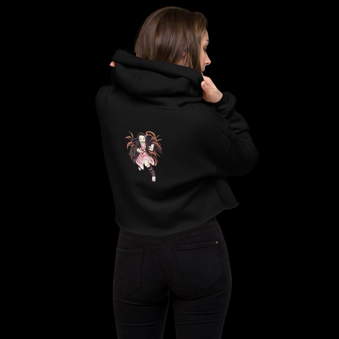 Nezuko Demon Slayer Crop Hoodie - Etsy