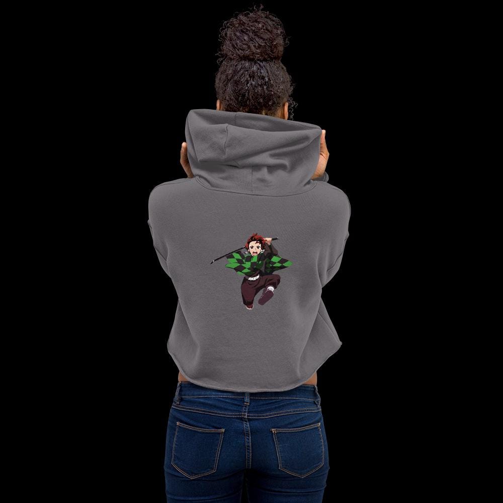Tanjiro Demon Slayer Crop Hoodie - Etsy