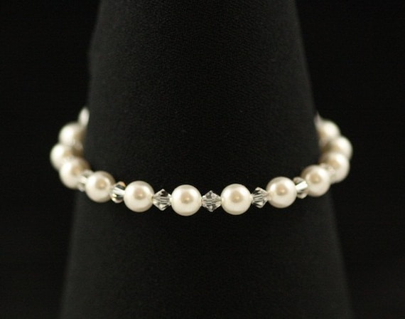 Swarovski Crystal Pearl Bracelet Wedding Bridal Jewelry | Etsy