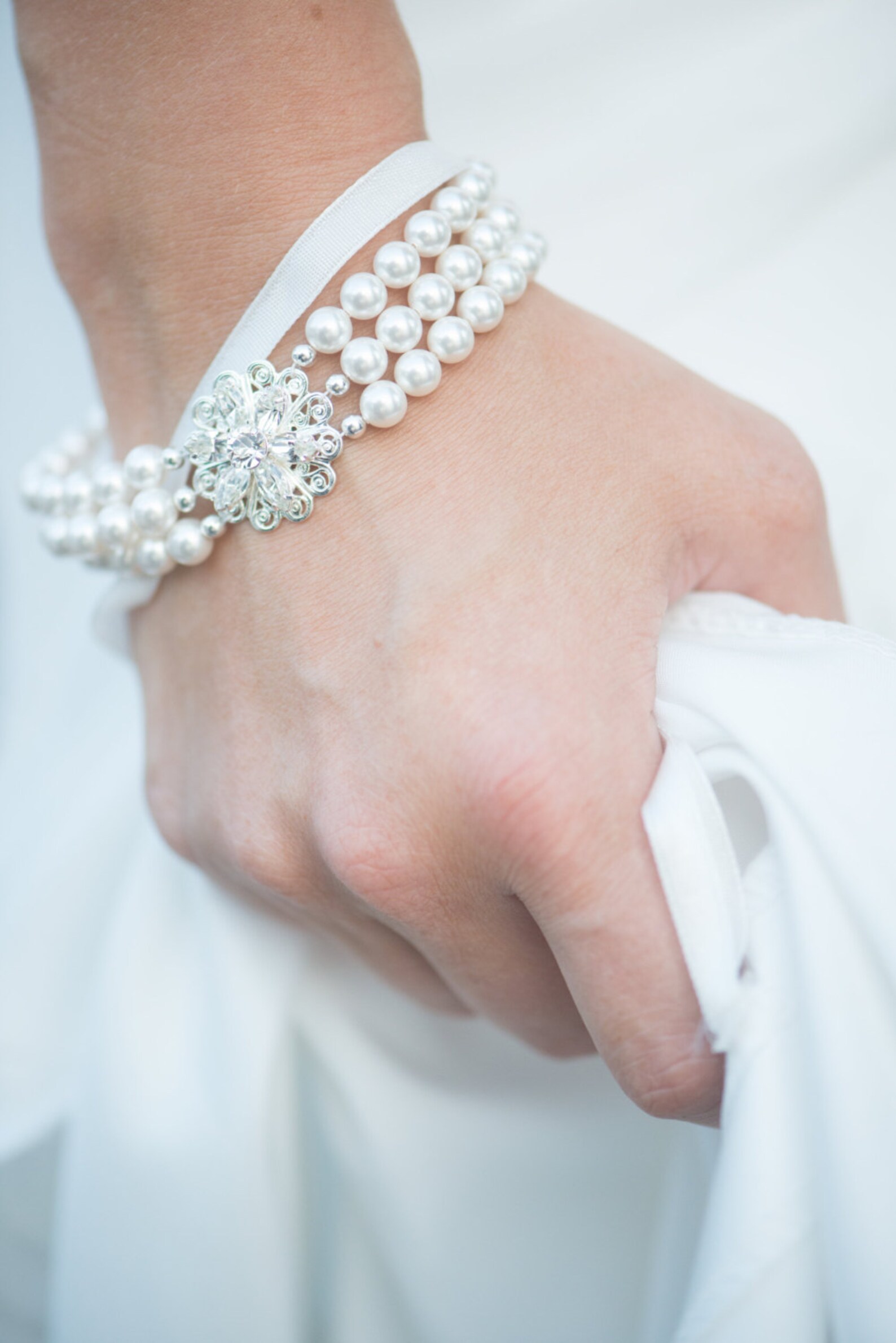 Pearl Bracelet Vintage Bridal Bracelet Pearl Cuff Bracelet - Etsy