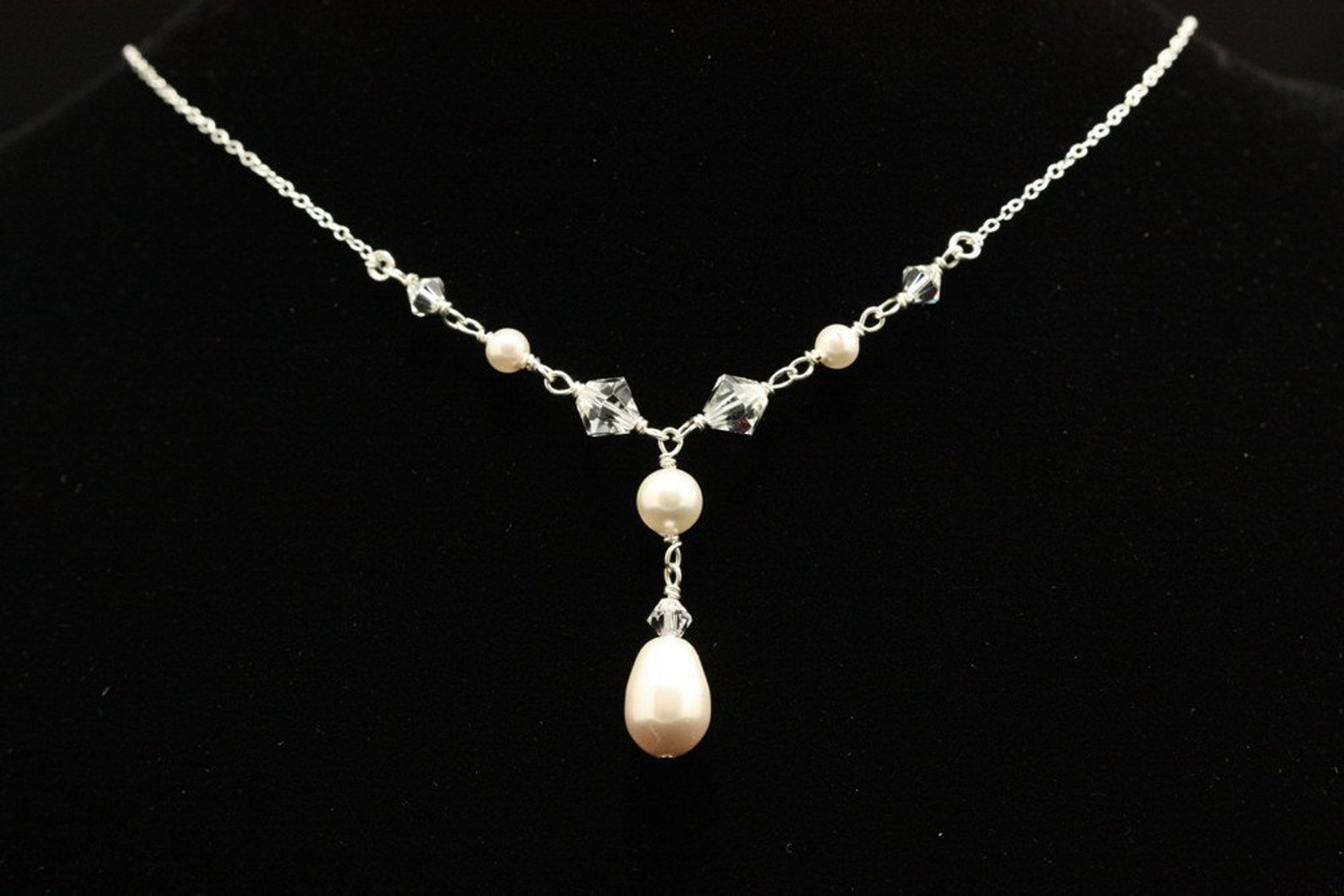 Swarovski Pearl Bridal Necklace -- Crystal Pearl, Bridal Necklace ...