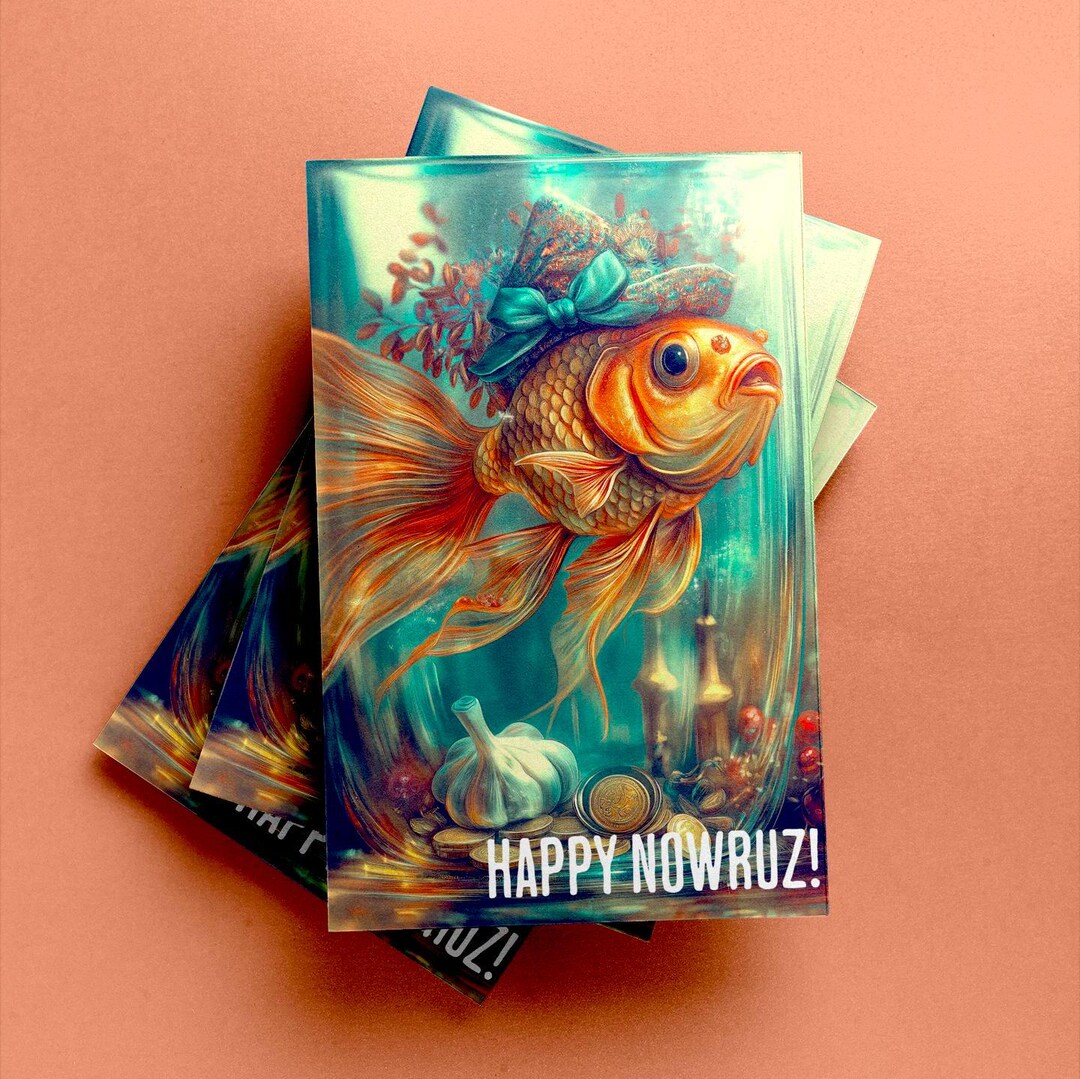Nowruz Goldfish Card, Persian New Year Card, Happy Nowruz Haft Seen ...