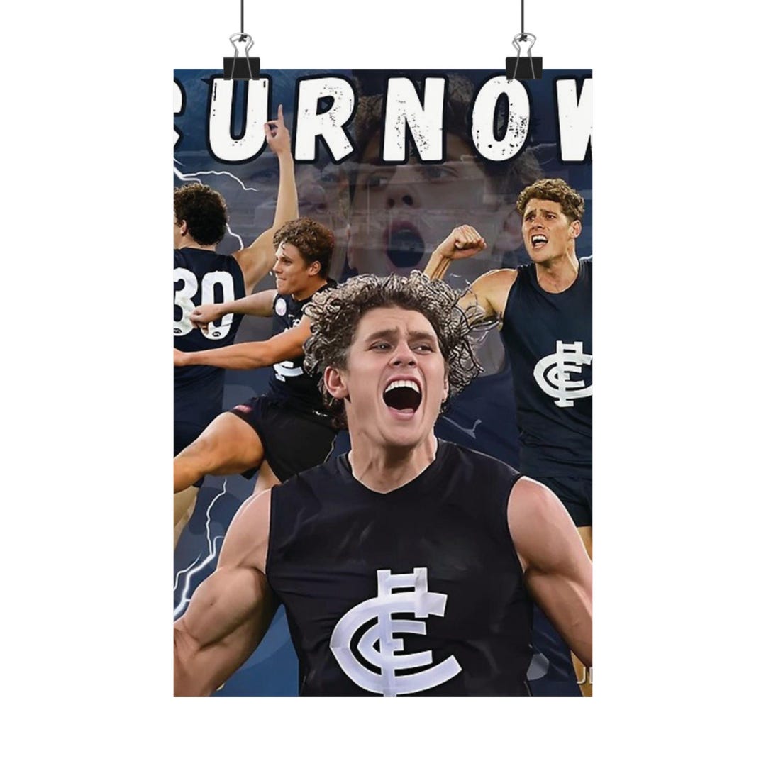 Charlie Curnow Carlton Football Club AFL Player Matte Vertical Posters ...