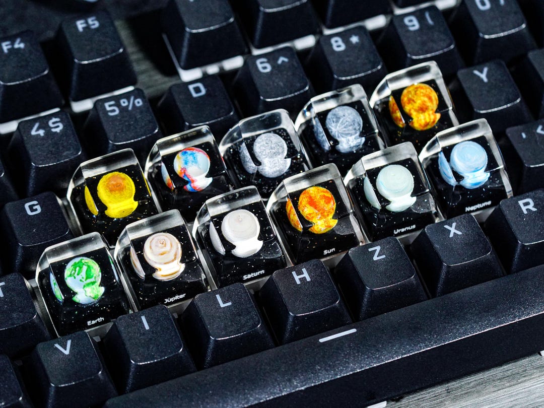 Handmade Planet Keycap Set, Solar System Universe Galaxy Keycaps for MX ...