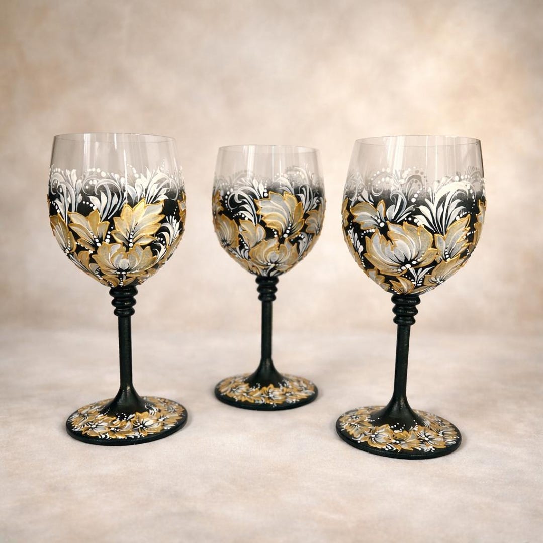 Black Gold Wedding Toast Glass for Gothic Glam Reception and Couple ...