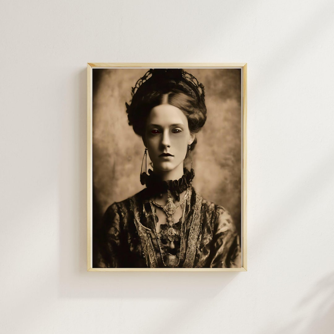 Victorian Dark Witch Portrait - Gothic Vintage Digital Download - Eerie ...