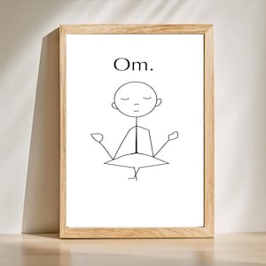 Minimalist Meditation Art Print - Calm and Serene Stick Figure ...