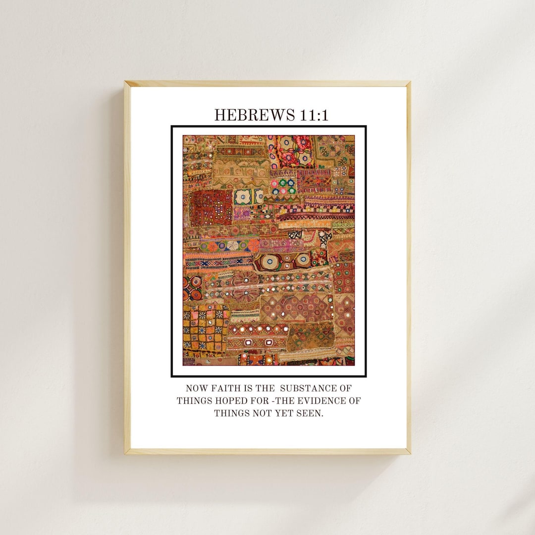 Hebrews 11:1 Faith Scripture Wall Art - Inspirational Christian ...