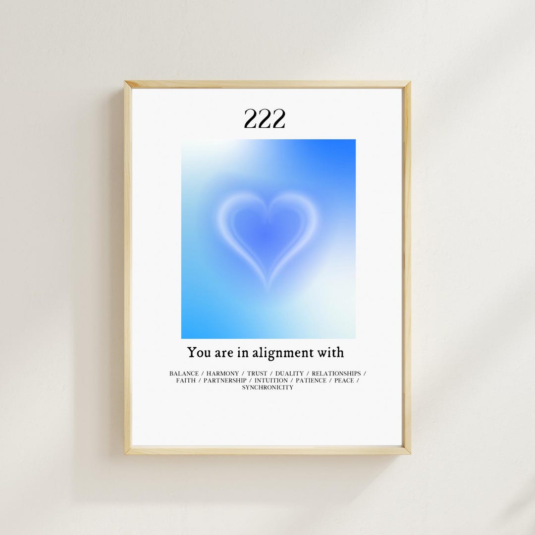 Angel Number 222 Printable Wall Art – Harmony & Balance Aura Print ...