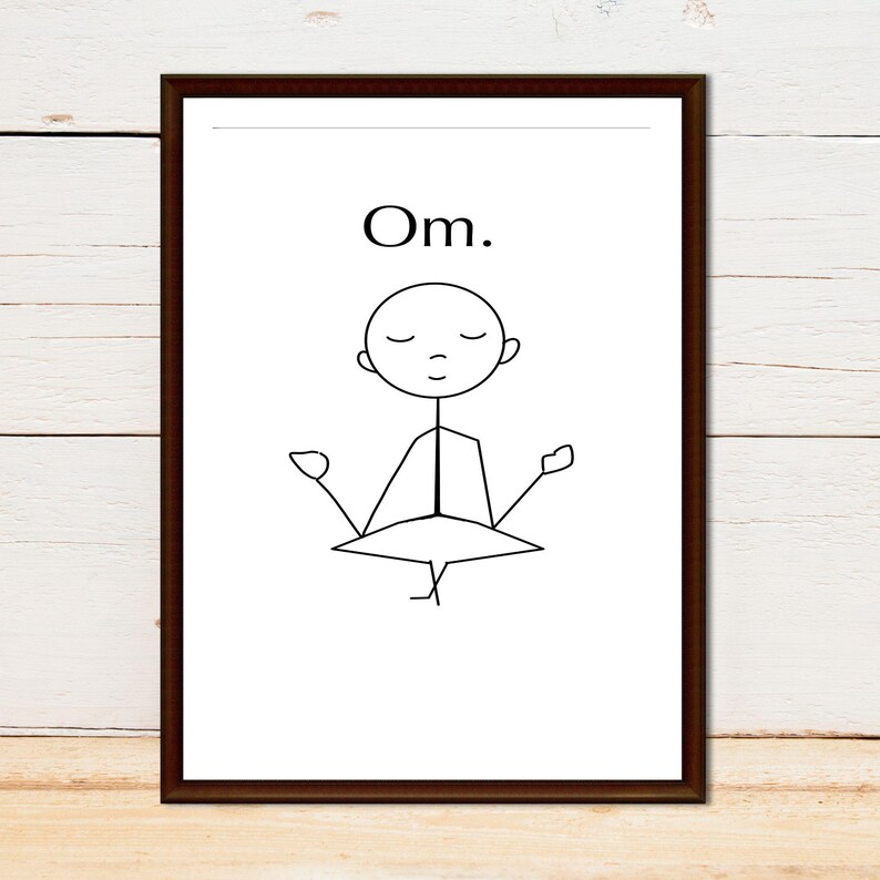 Minimalist Meditation Art Print - Calm and Serene Stick Figure ...