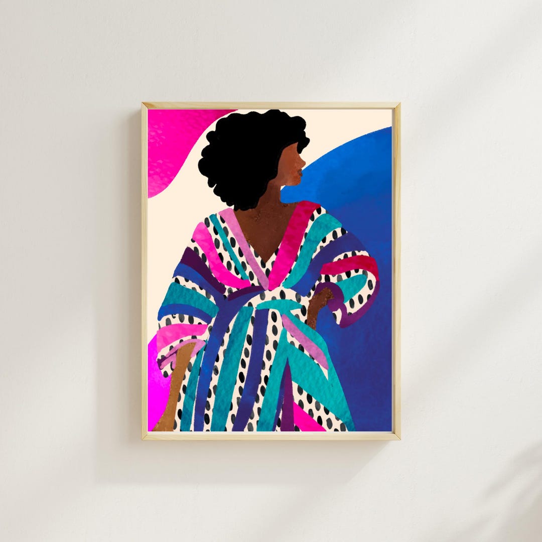 Bold and Beautiful African American Woman Art Print - Modern Home Wall ...