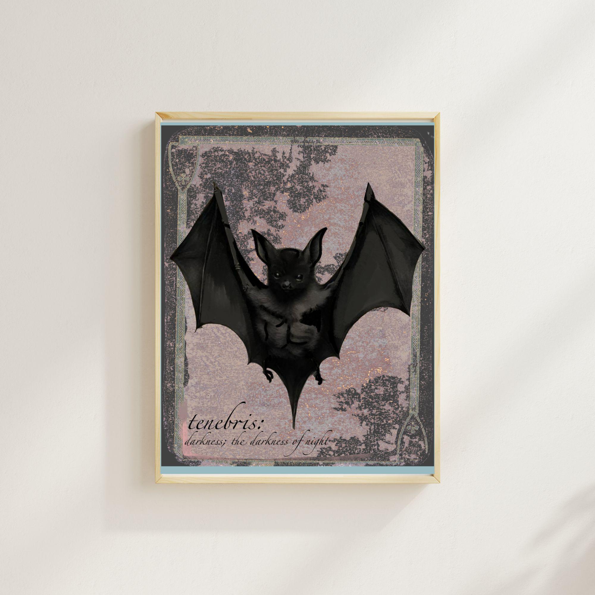 Tenebris Gothic Bat Art - Dark Aesthetic Digital Download - Mysterious ...