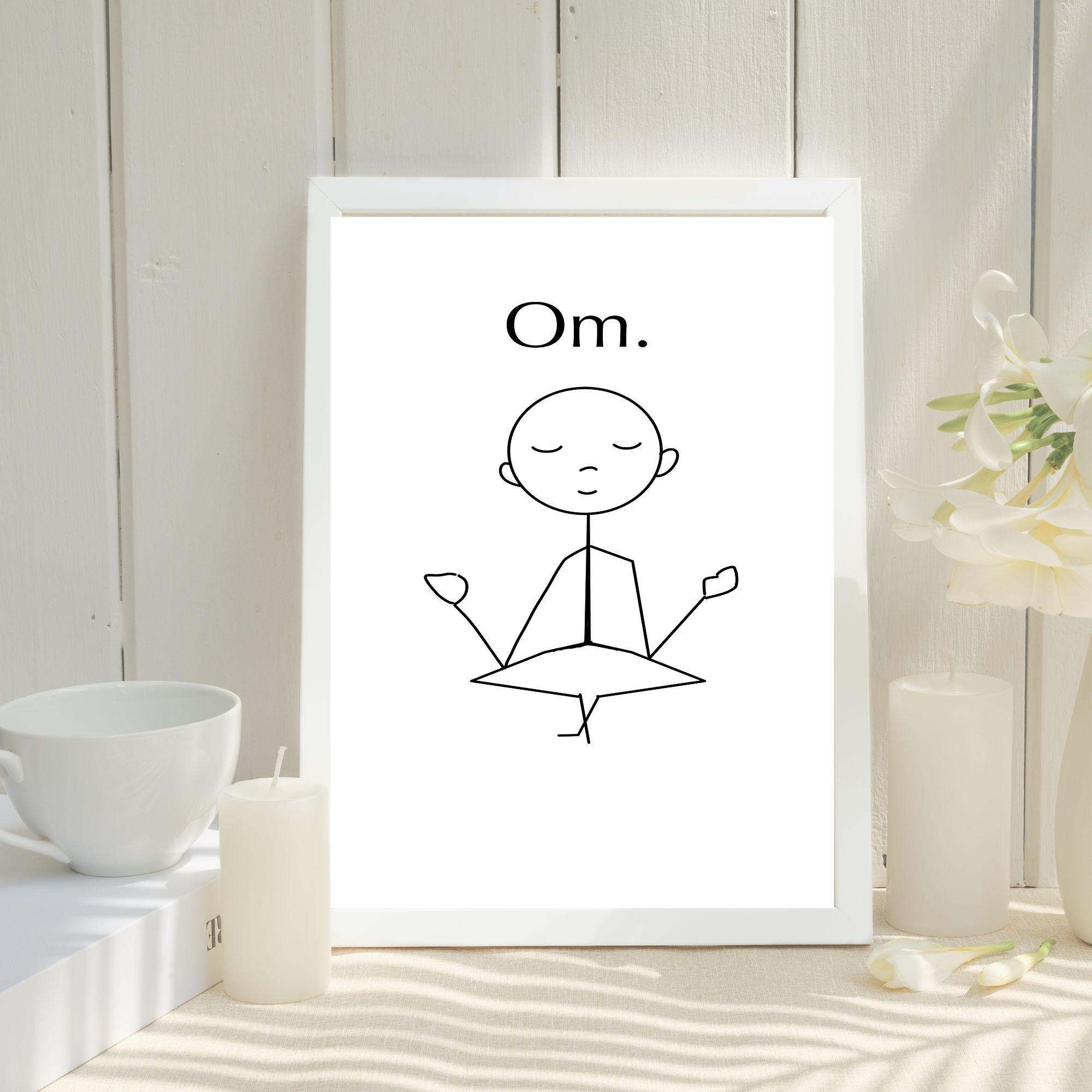 Minimalist Meditation Art Print - Calm and Serene Stick Figure ...