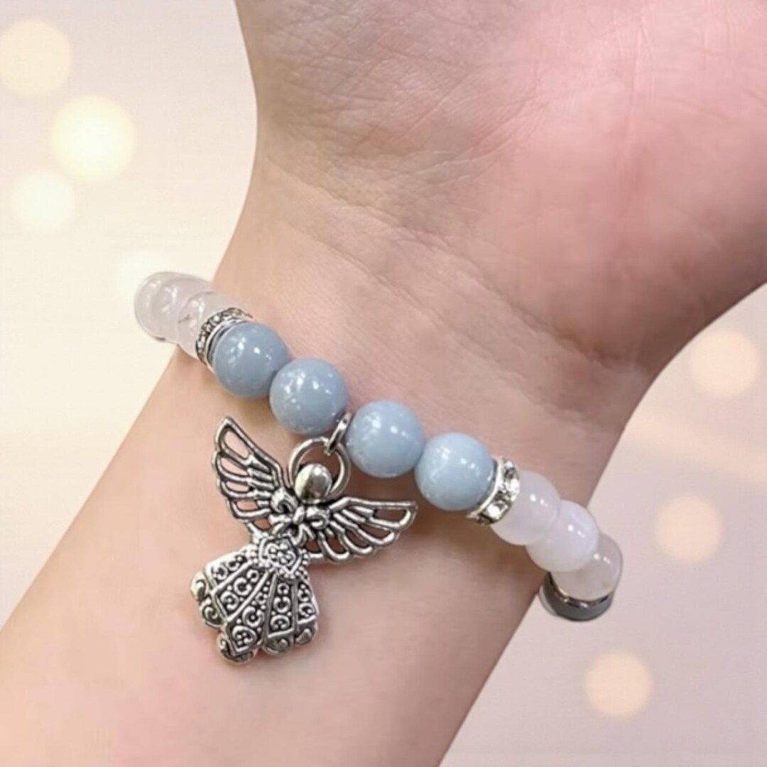 Opal Travel Angel Bracelet With Guardian Charm | Protection Jewelry ...